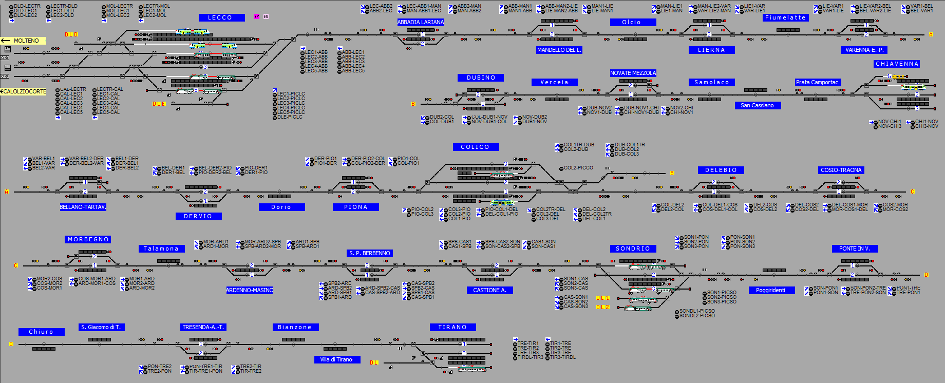 La linea è tutta elettrificata a 3000 Volt a semplice binario,ad ...
