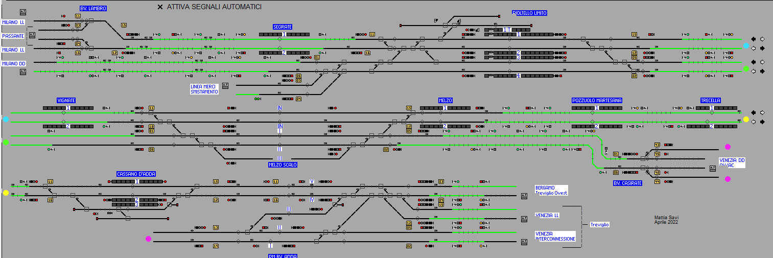 Between Milan Lambrate and Melzo Scalo the line runs parallel to the 2 ...